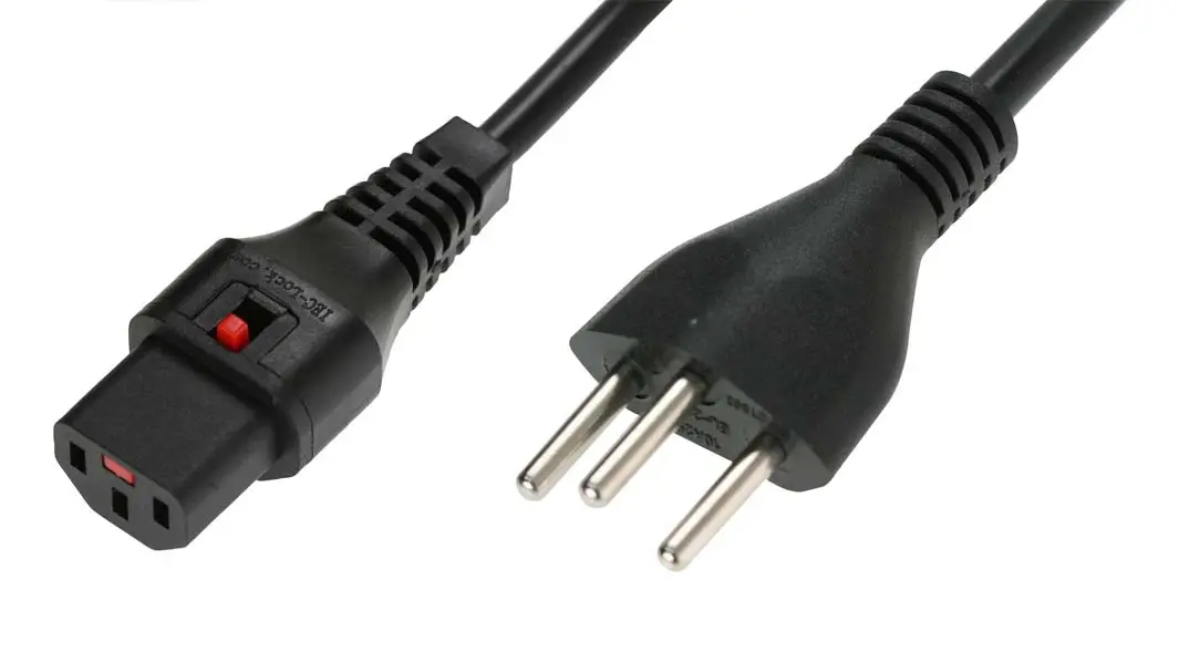 Switzerland power cord grounded Type J plug and the ungrounded CEE 7/16 ...